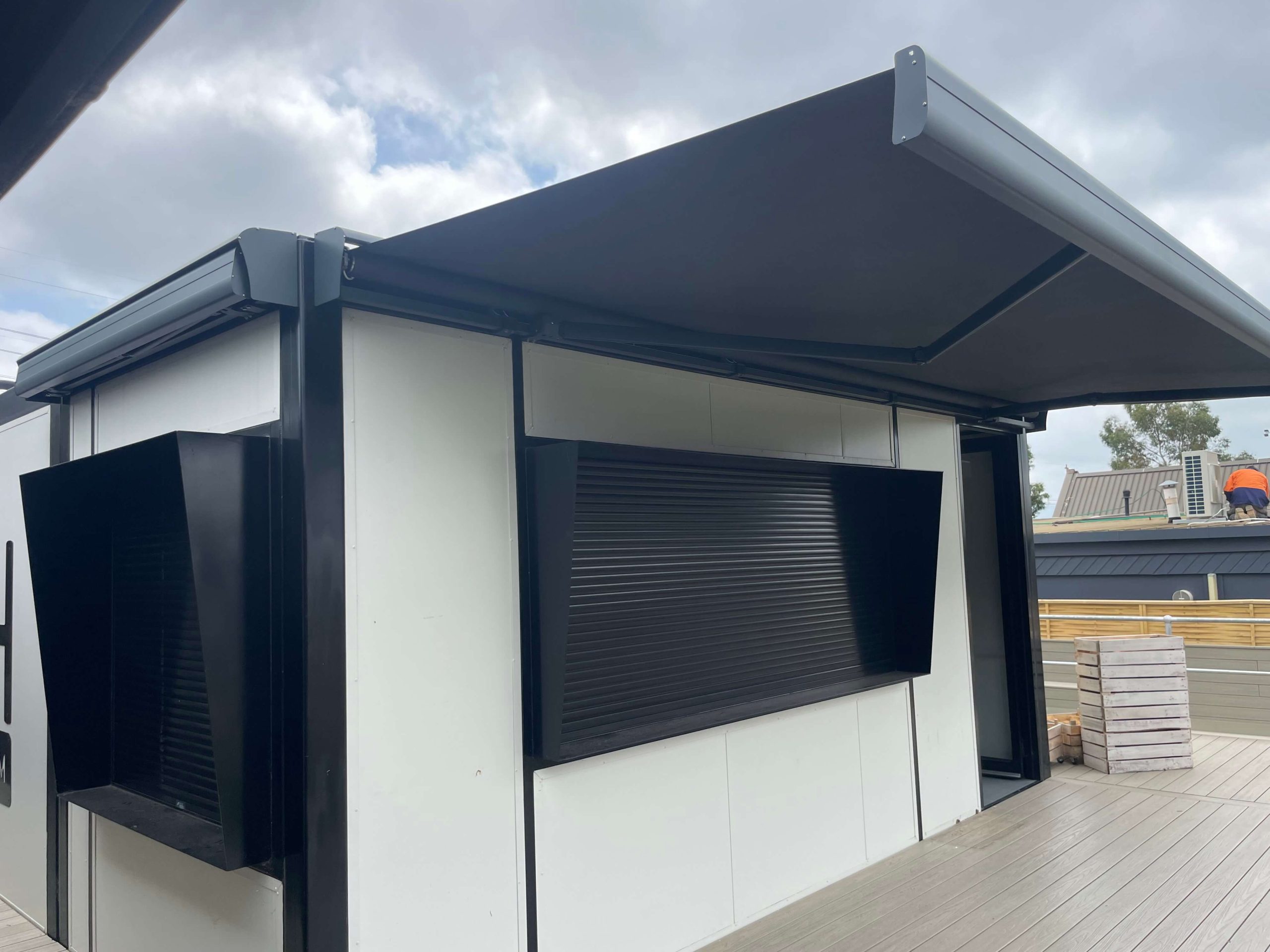 Installation of Folding Arm Awnings at Caulfield Grammar School